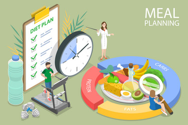 3d conceptual diet plan Royalty Free Vector Image