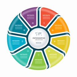 Diagram infographic for 9 steps circle puzzle Vector Image
