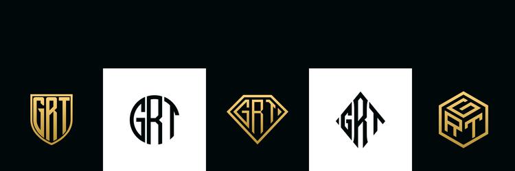 Initial letters hrt logo designs bundle Royalty Free Vector