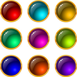 Buttons with gems set round Royalty Free Vector Image