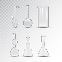 3d science laboratory chemistry glassware flask Vector Image