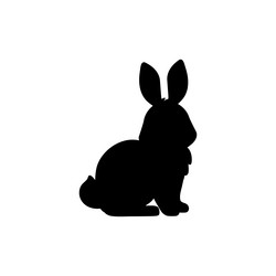 Set of black rabbit silhouettes flat Royalty Free Vector