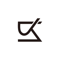 Letter sk simple linked font logo Royalty Free Vector Image