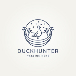 Minimalist cowboy rodeo line art emblem icon logo Vector Image