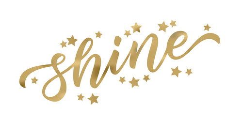 Shine gold glitter effect word on white Royalty Free Vector