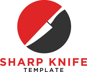Sharp knife logo design inspiration Royalty Free Vector