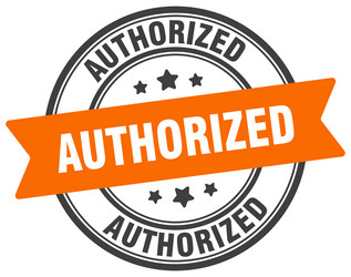 Authorized stamp label on transparent Royalty Free Vector