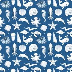 Seamless background on theme sea Royalty Free Vector Image