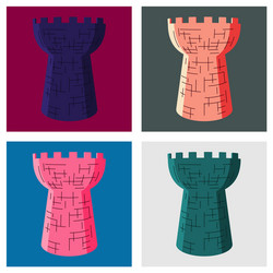 Castle tower medieval ancient fortress isolated Vector Image