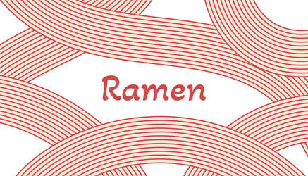 Hand drawn asian noodle ramen background red bold Vector Image