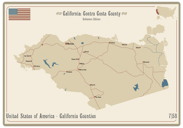Map of contra costa county in california usa Vector Image