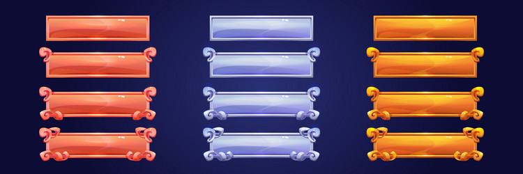 Medieval game buttons user interface menu elements