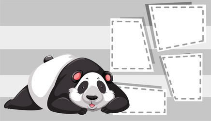 Panda on blank template Royalty Free Vector Image