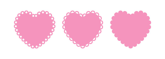 Scalloped edge heart shape simple heart Royalty Free Vector
