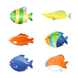 Fish cartoon set Royalty Free Vector Image - VectorStock