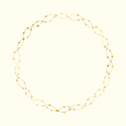Gold round christmas fairy lights frame border Vector Image