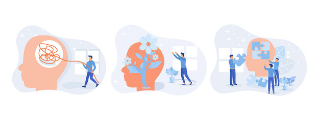 Mental health character with disorder Royalty Free Vector