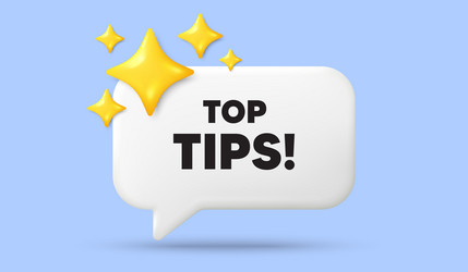 Top tips symbol education faq sign 3d speech Vector Image