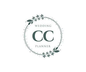 Cc initials letter wedding monogram logos Vector Image
