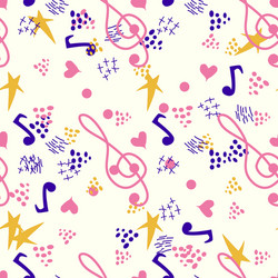 Classic musical patterns with sheet music Vector Image