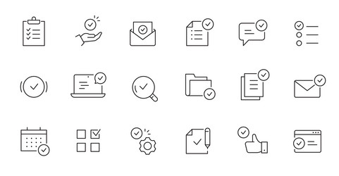 Document check quality control line icon Vector Image