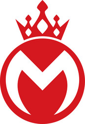 Crown with m initial letter logo Royalty Free Vector Image