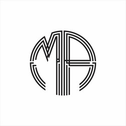 Ma logo monogram with piece circle ribbon style Vector Image