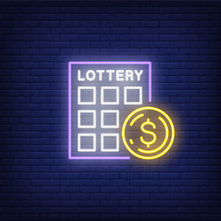 Neon icon of scratch ticket Royalty Free Vector Image