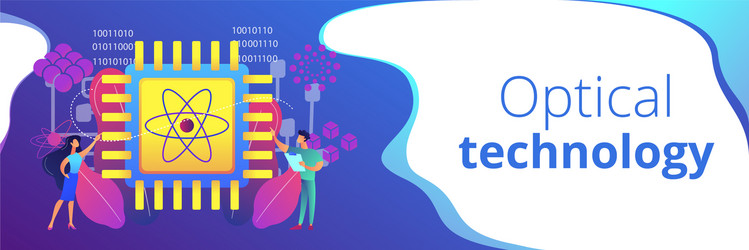 Optical technology concept banner header Vector Image