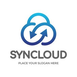 Device synchronize logo template Royalty Free Vector Image