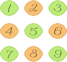 Vintage numbers patchwork set Royalty Free Vector Image