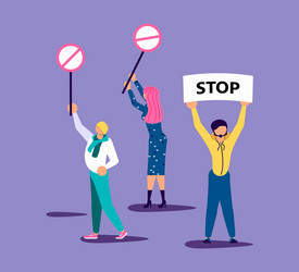 Crowd people protesters Royalty Free Vector Image