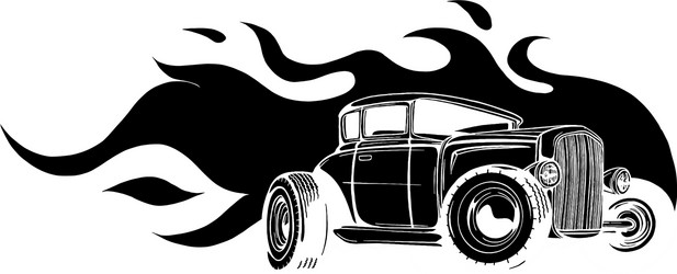 Fast car flames design art Royalty Free Vector Image