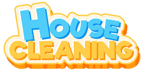 House cleaning text banner Royalty Free Vector Image