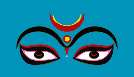 Lord mahakali angry eyes Royalty Free Vector Image