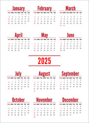 Rainbow calendar year 2025 Royalty Free Vector Image