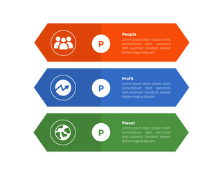 3p sustainability infographics template diagram Vector Image