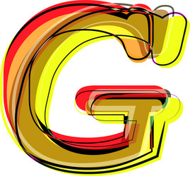 Art sketched fonts uppercase symbols letter g Vector Image