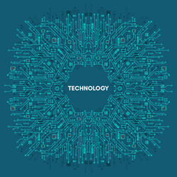 Flat microelectronics circuits technology Vector Image