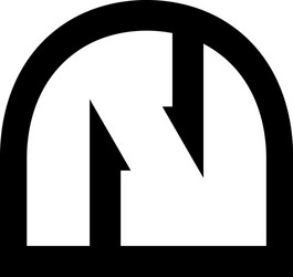 Letter n circle triangle simple geometric shape Vector Image