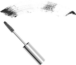 Mascara metallic tube brush black grunge swatch Vector Image