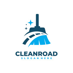 Road cleaning logo cleaning service business Vector Image