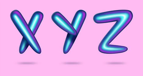 3d holographic lettering iridescent gradient Vector Image