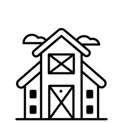 Farmhouse solid icon style Royalty Free Vector Image
