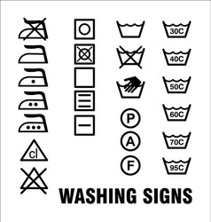 Set of instruction laundry icons washing symbols Vector Image
