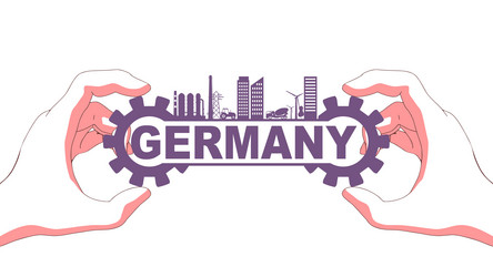 Hand holding germany country name with energy Vector Image