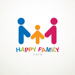 Happy family logo or icon created with simple Vector Image