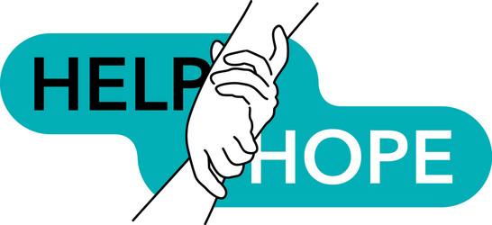 Help and hope drawn in thin single line Royalty Free Vector