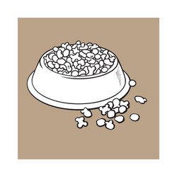 Cat Bowl with Food Sketch Vector Images (over 350)