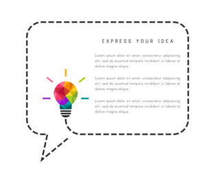 Speech bubble and light bulb concept Royalty Free Vector